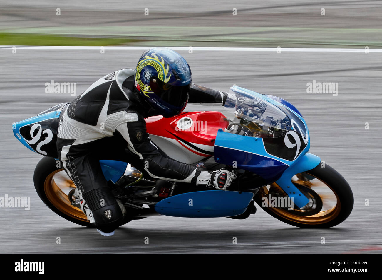 Motorcycle racer Julian Mayer, Austria, competes in the IDM 125 cup on ...