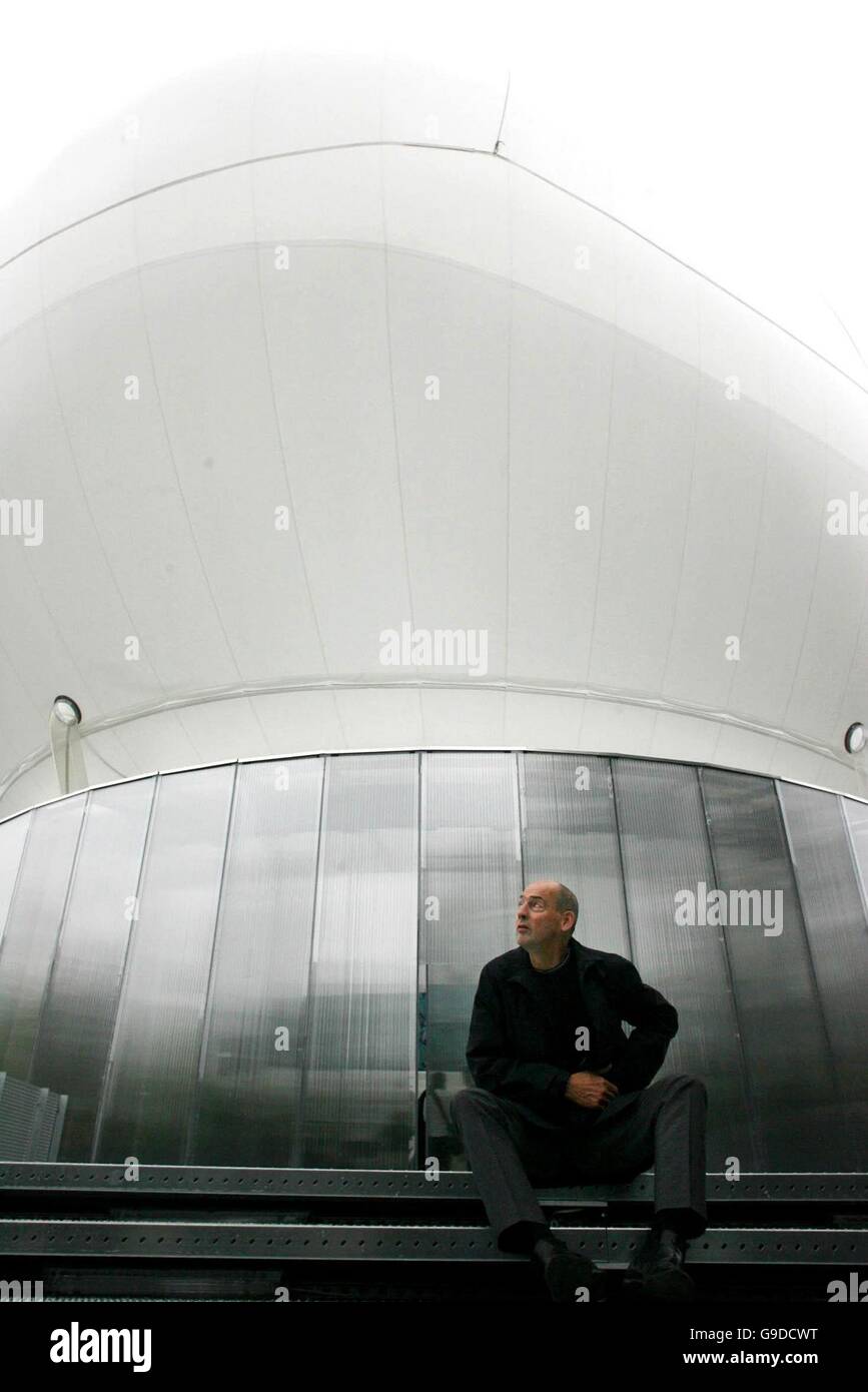 Architect Rem Koolhaas sits in front of the new inflatable canopy at ...