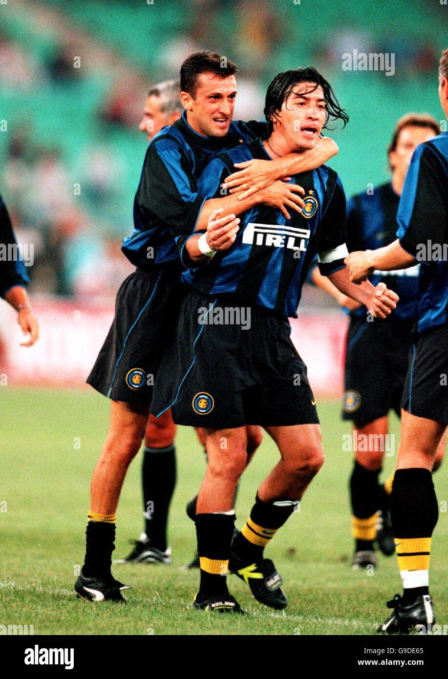 Inter milans ivan zamorano c celebrates scoring hi-res stock ...