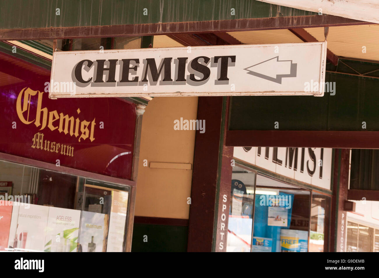 Chemist shop sign, Western Australia Stock Photo - Alamy