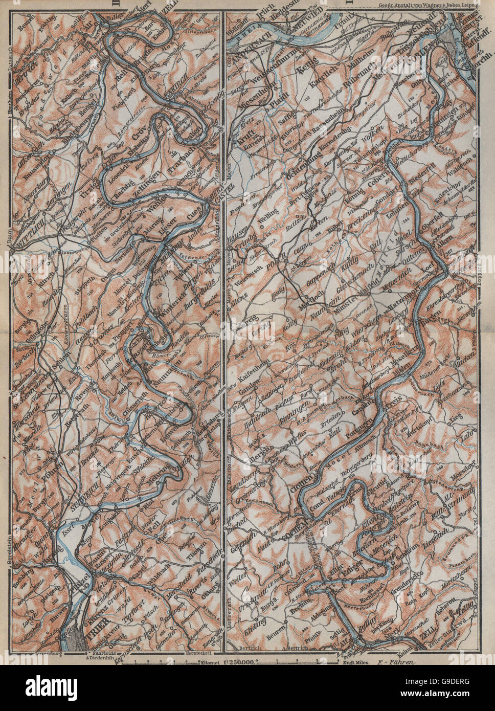 MOSELLE. Trier-Schweich-Leiwen-Bernkastel-Kues-Koblenz. Treves Coblenz ...