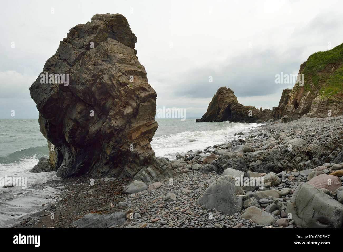Rock Stack, Mouth Mill Beach, North Devon Black Church Rock in the ...