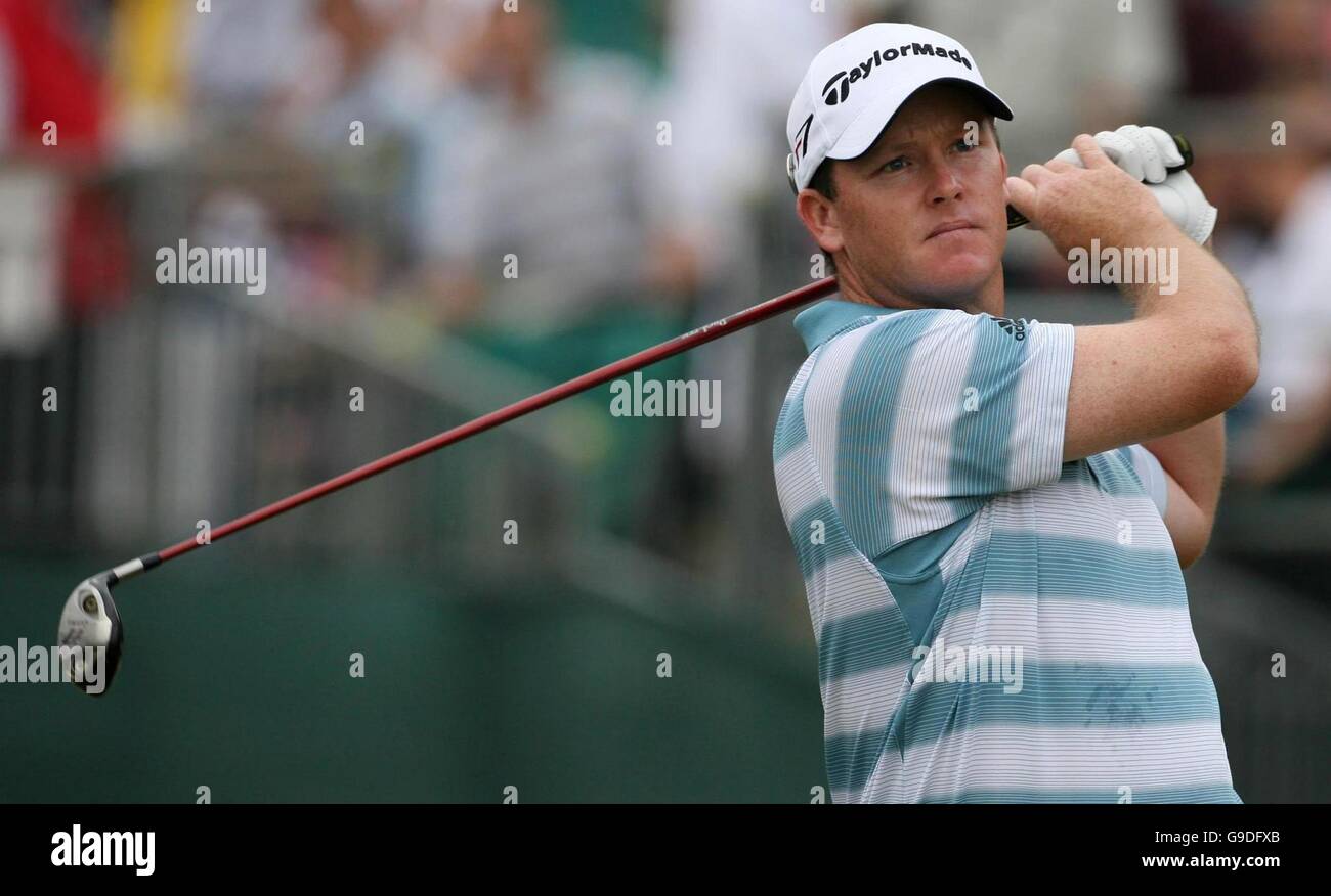 Australia's Marcus Fraser during the first round of the 135th Open ...