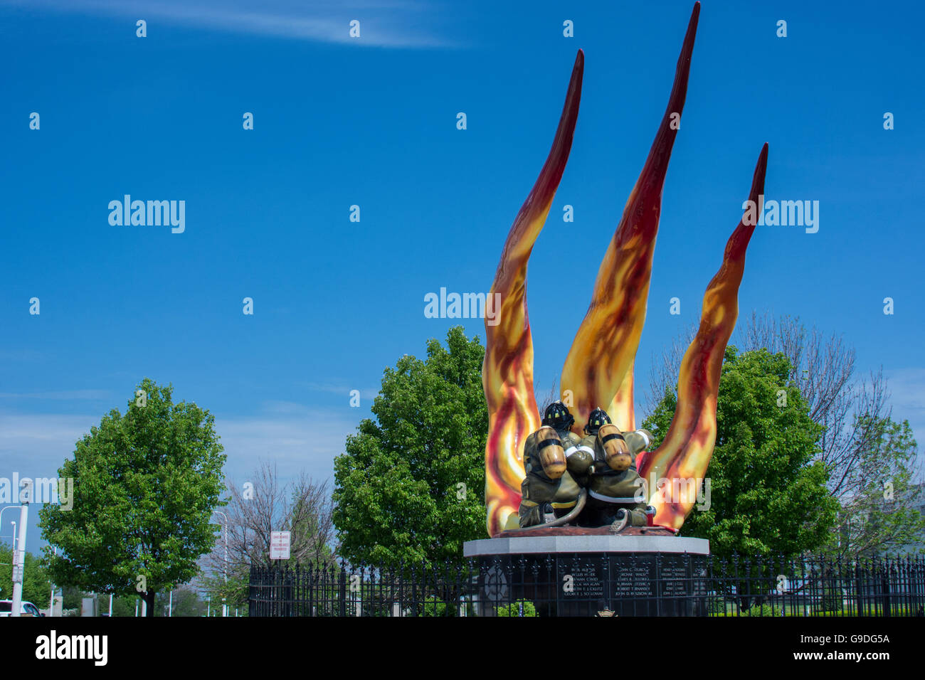 Ohio, Cleveland. Fallen Fire Fighters Memorial Stock Photo - Alamy