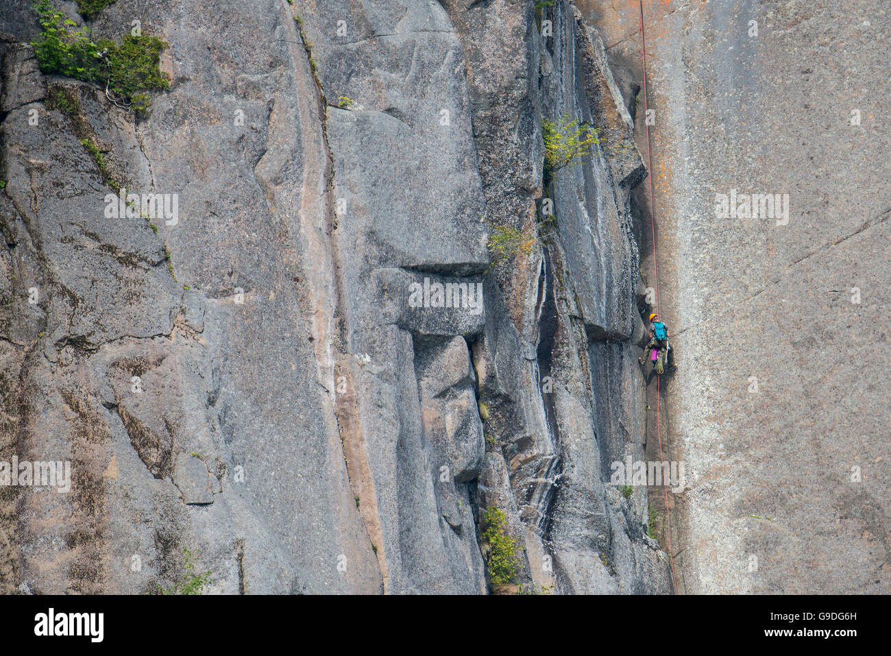 Canada, Quebec, Saguenay. Saguenay Fjord National Park. Rock climbers ...