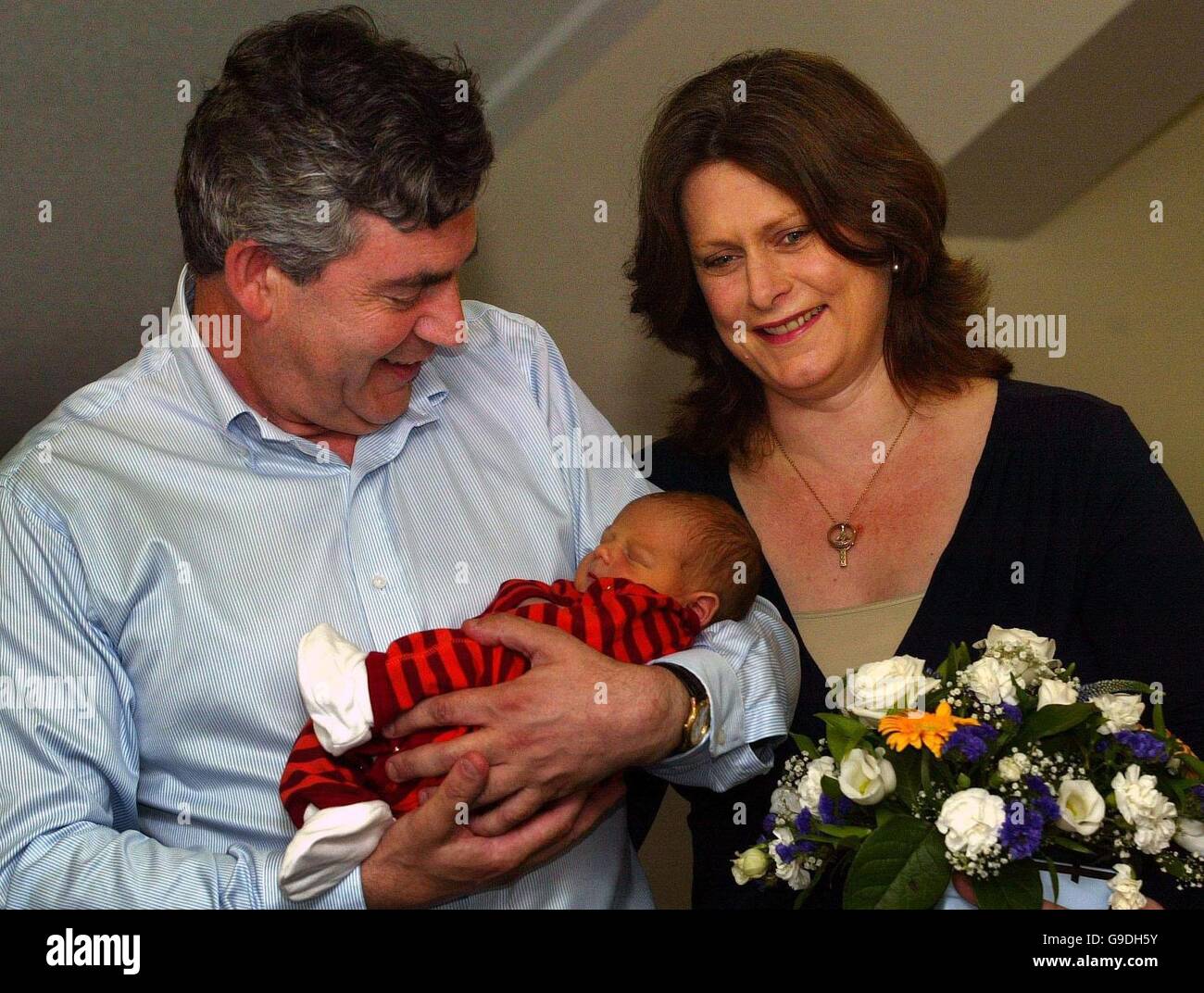 Chancellor Gordon Brown and wife Sarah with their newborn baby, James ...
