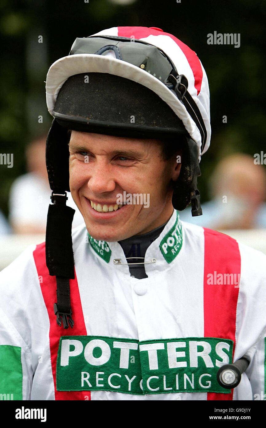 Jockey richard johnson at worcester racecourse hi-res stock photography ...