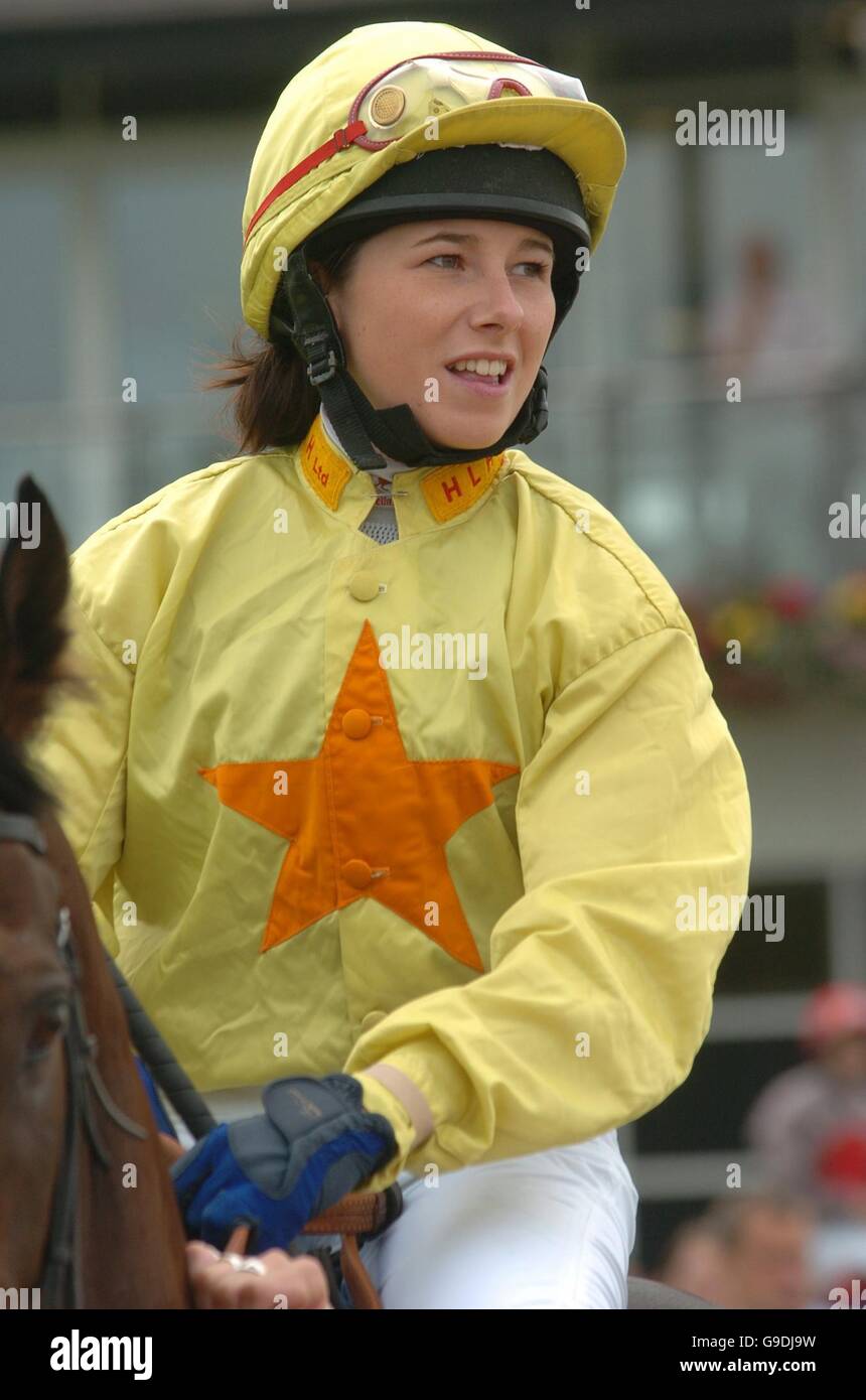 Racing - Beverley. Jockey Victoria Behan at Beverley racecourse Stock ...