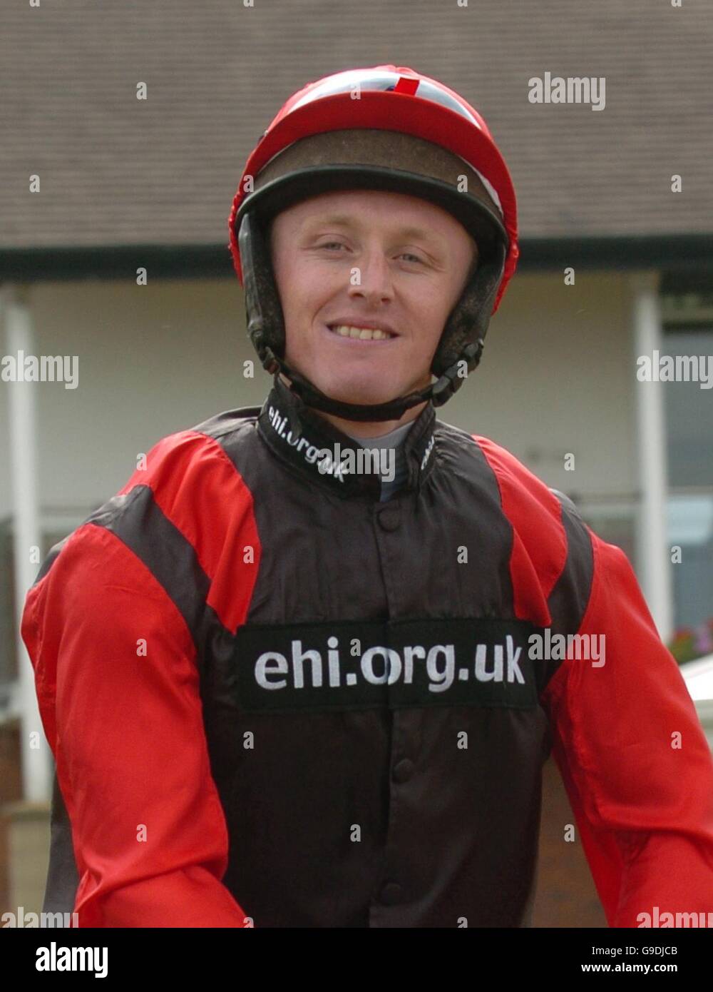 Racing - Beverley. Jockey Lee Vickers at Beverley racecourse Stock ...