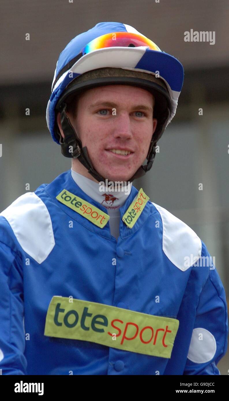 Racing, Beverley. Jockey Paul Benson at Beverley racecourse Stock Photo ...