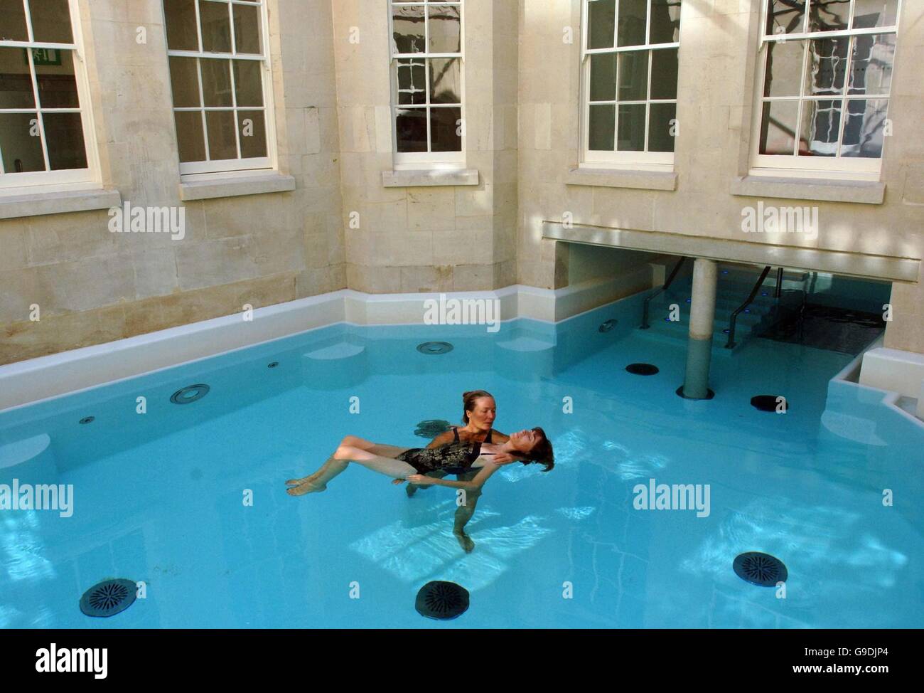 Watsu therapist Jan Bird performs on Debbie Burgan in the Hot Bath at ...