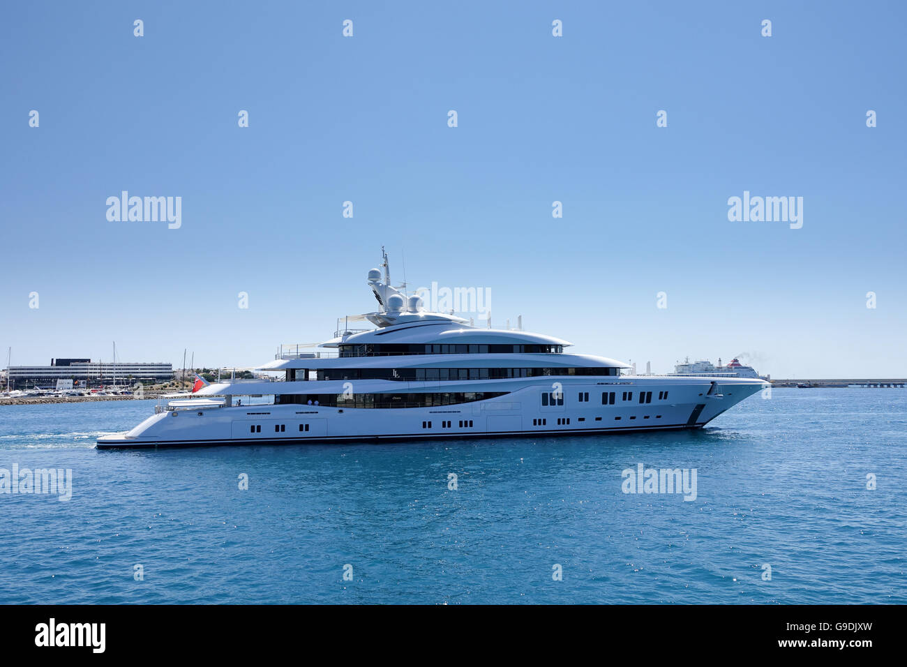 Lady Lara a super yacht in Ibiza Old Town harbour Stock Photo - Alamy