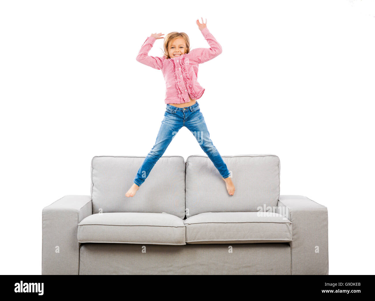 Blonde child excited hi-res stock photography and images - Alamy