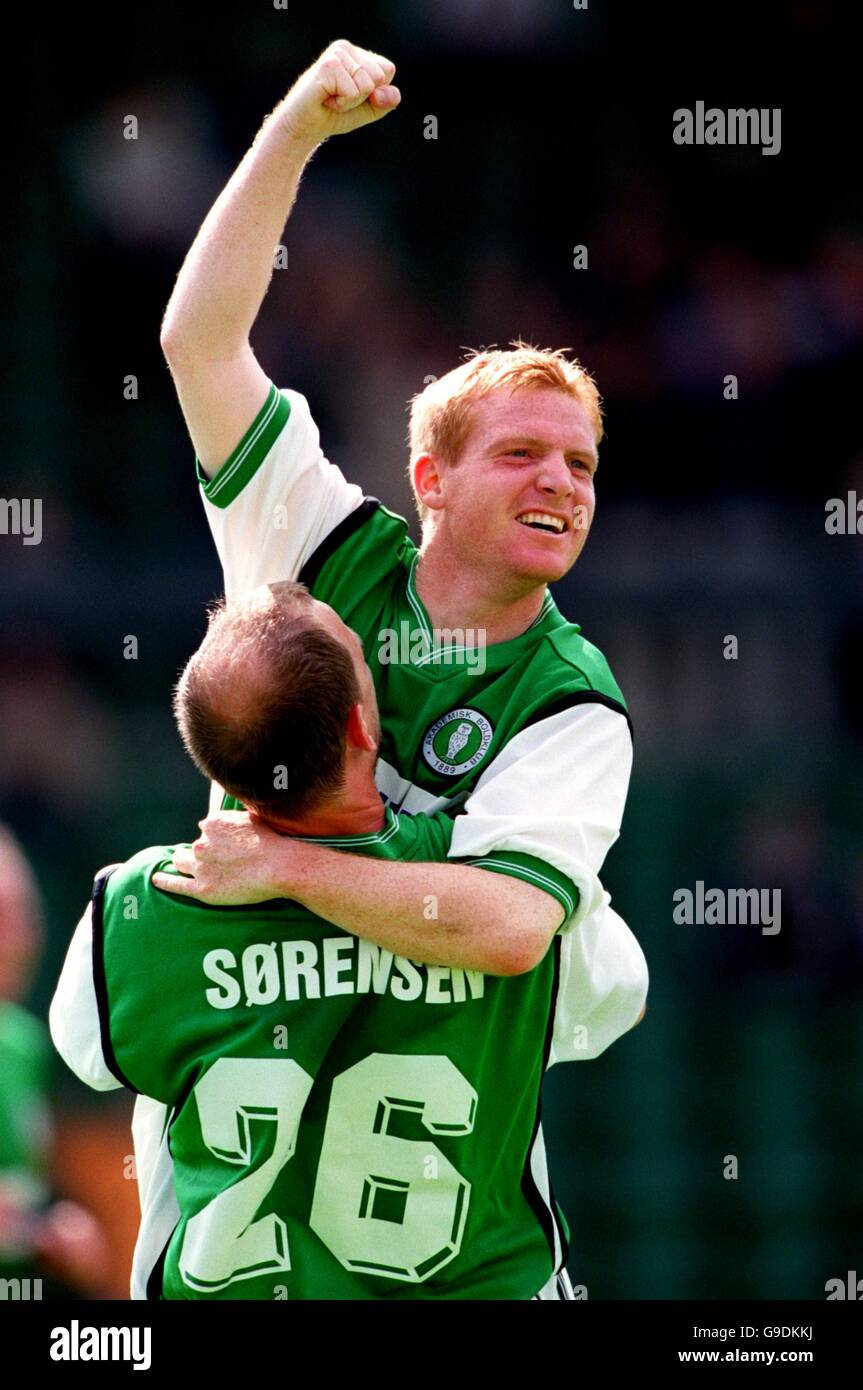 AB's Michael Johansen (top) celebrates one of his three goals with ...