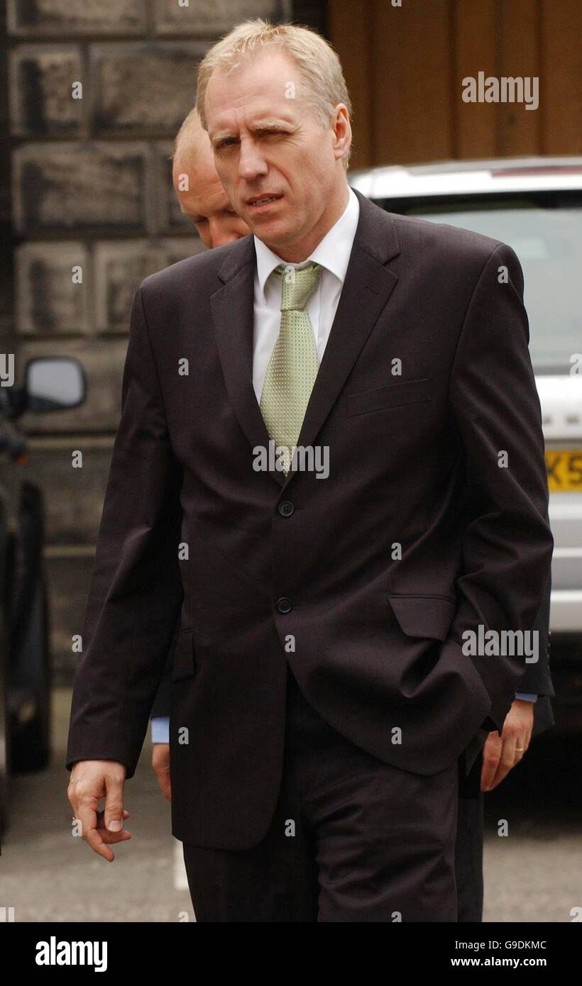 The editor of the Scottish News of the World , Bob Bird, leaves at the ...