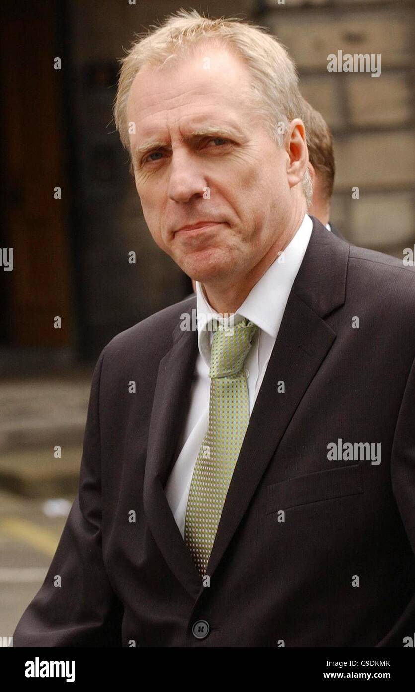 The editor of the Scottish News of the World , Bob Bird, leaves at the ...