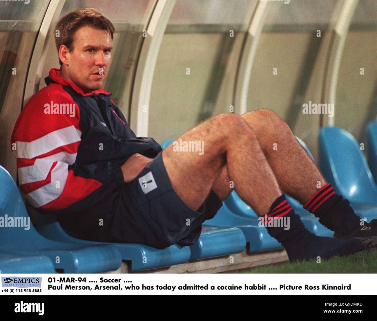 01-MAR-94. Soccer. Paul Merson, Arsenal, who has today admitted a ...