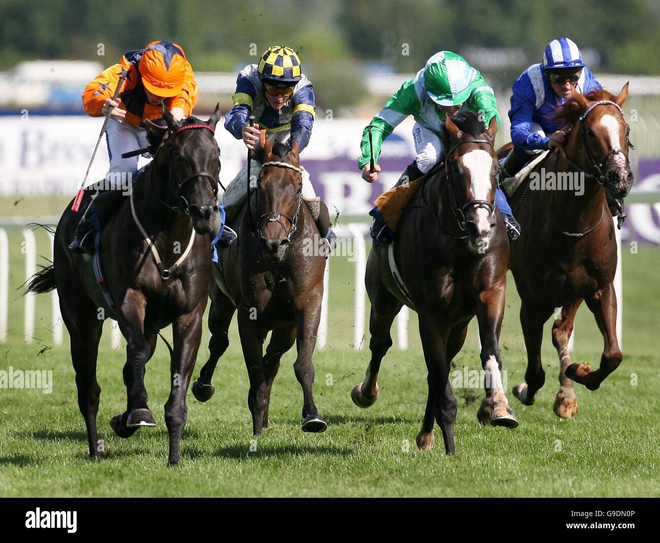 Jockey jamie spencer at newbury racecourse hi-res stock photography and ...