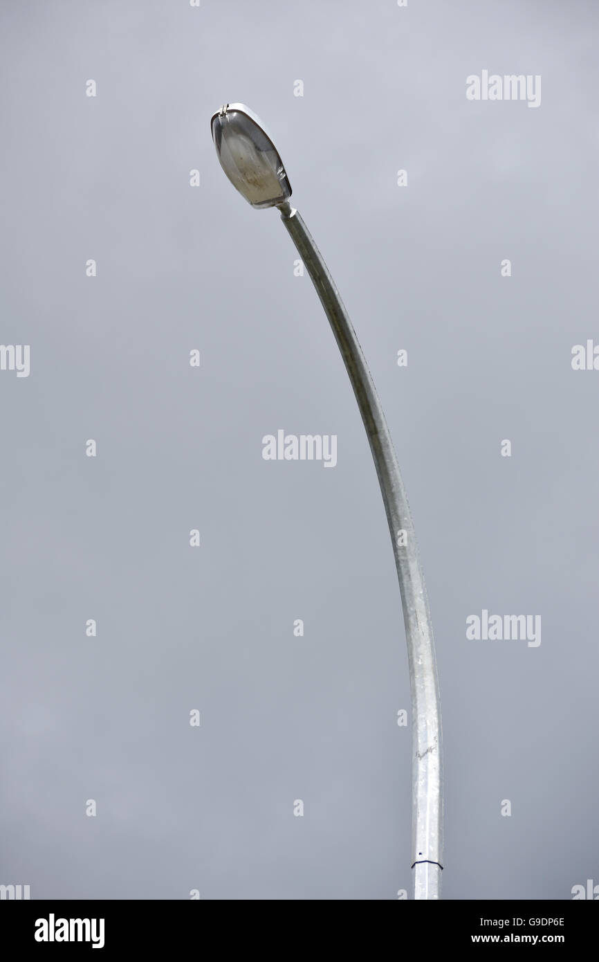 Street light on metal pole Stock Photo - Alamy