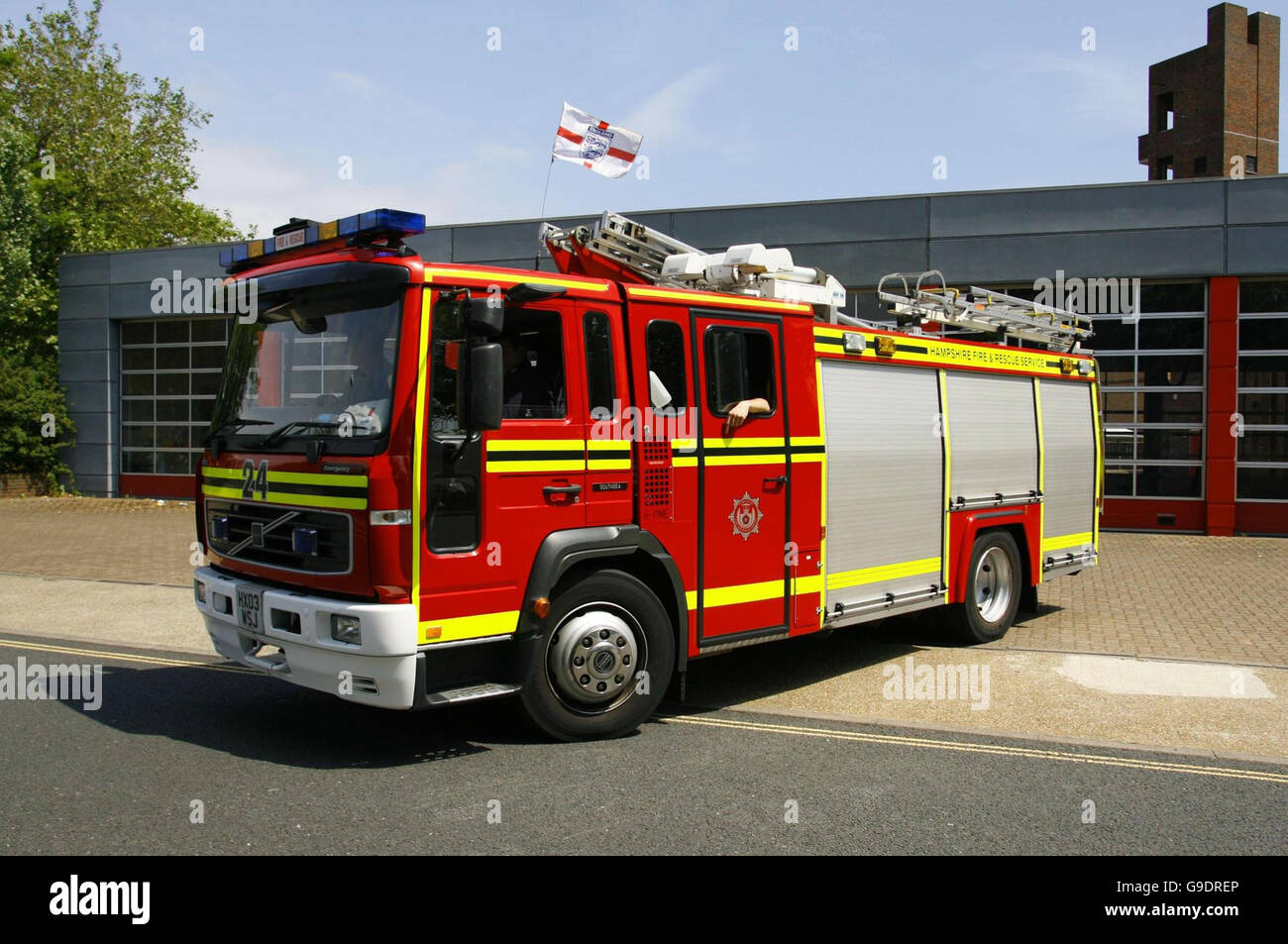 Fire service bans England flags Stock Photo - Alamy