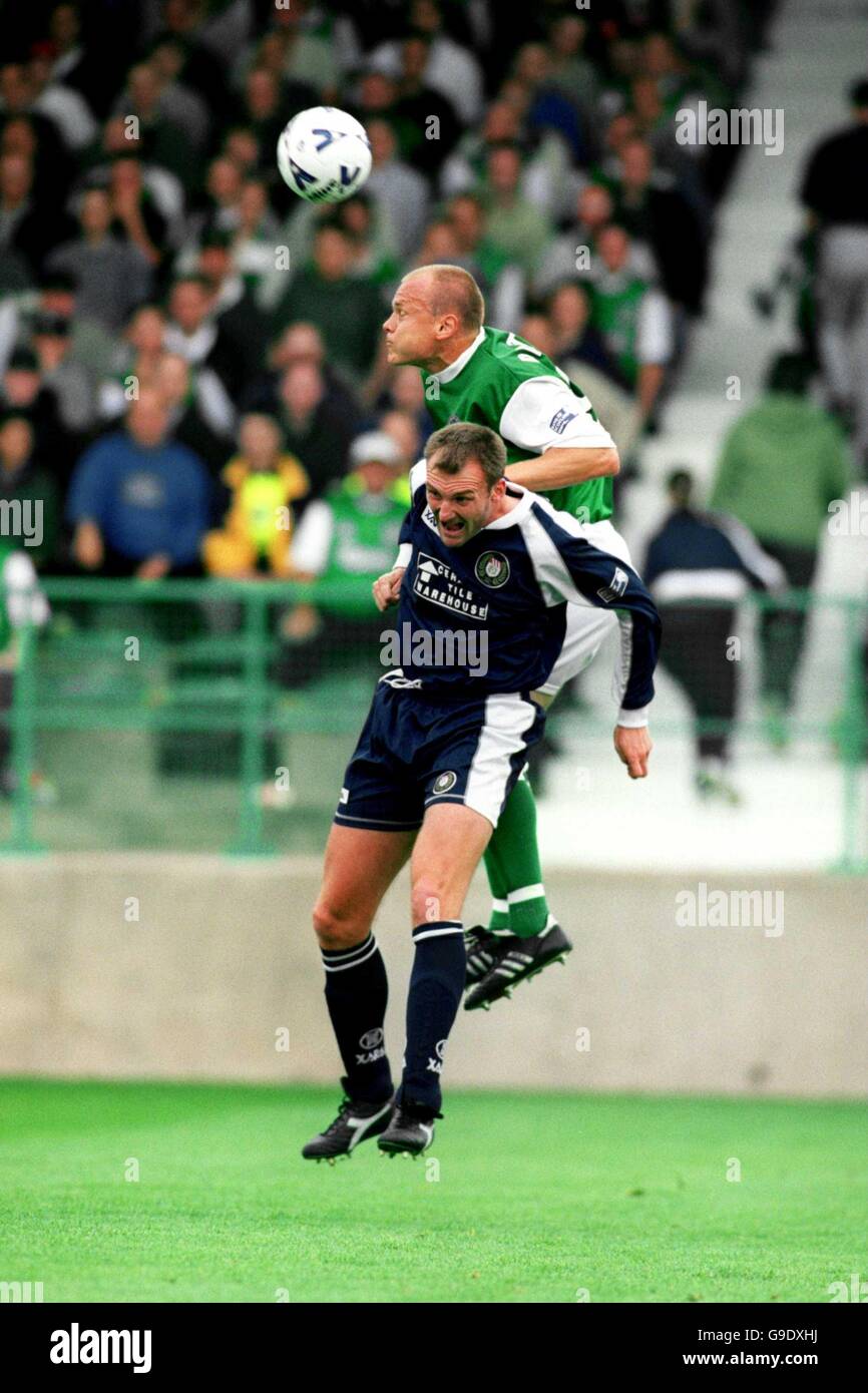 Hibernians mixu paatelainen beats dundees steven tweed in the air hi ...