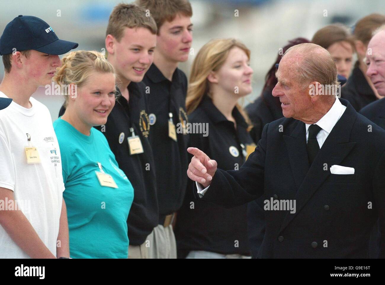 The Duke of Edinburgh meets crew members from some of the ships before ...
