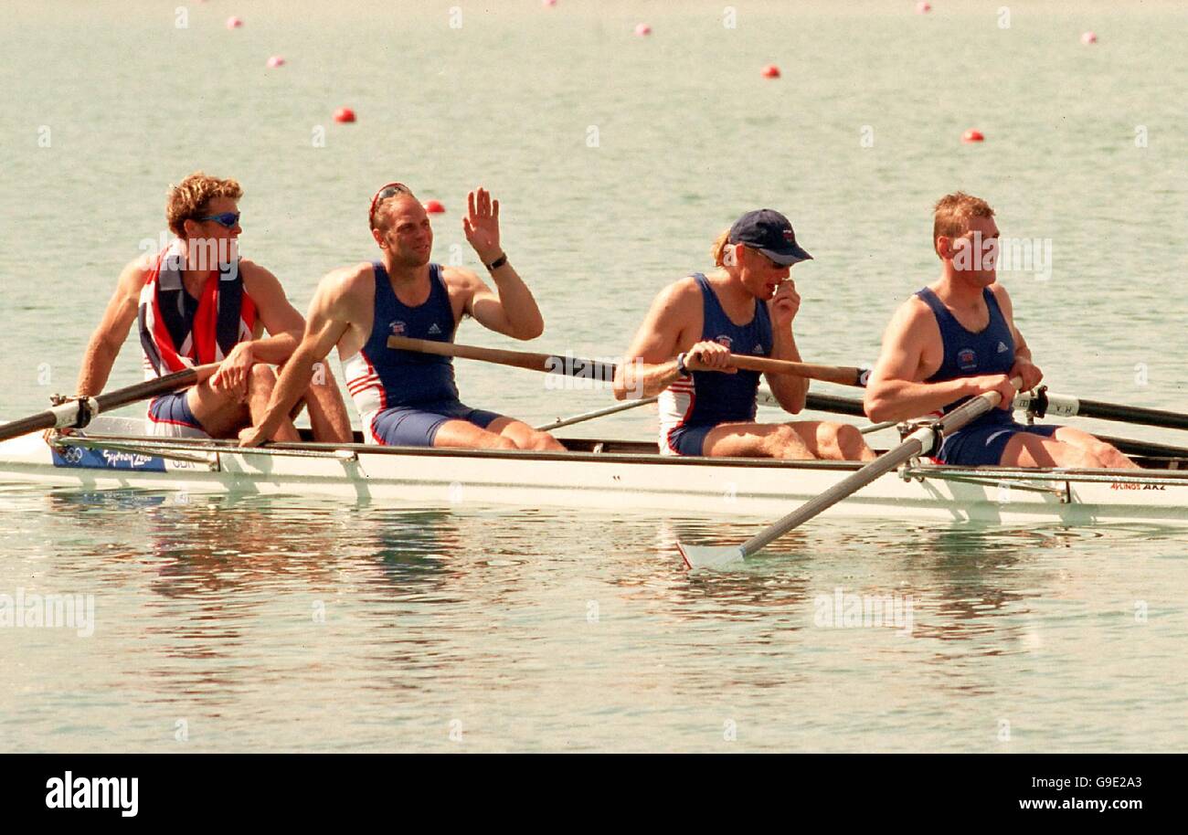 An exhausted great britains mens four of matthew pinsent hi-res stock ...