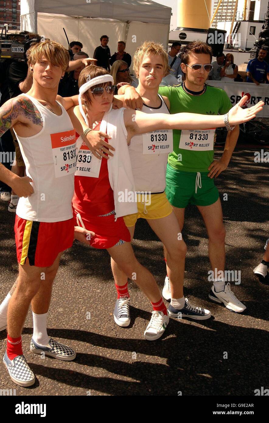 The four members of the pop group McFly; Dougie, Danny, Tom and Harry ...