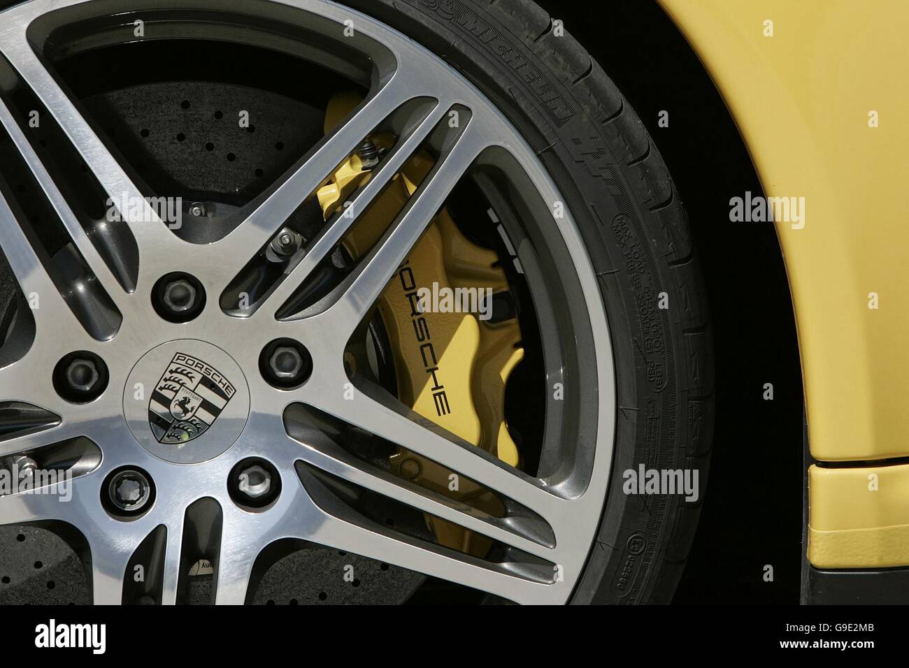 Porsche 911 turbo is parked on runway london city airport hi-res stock ...