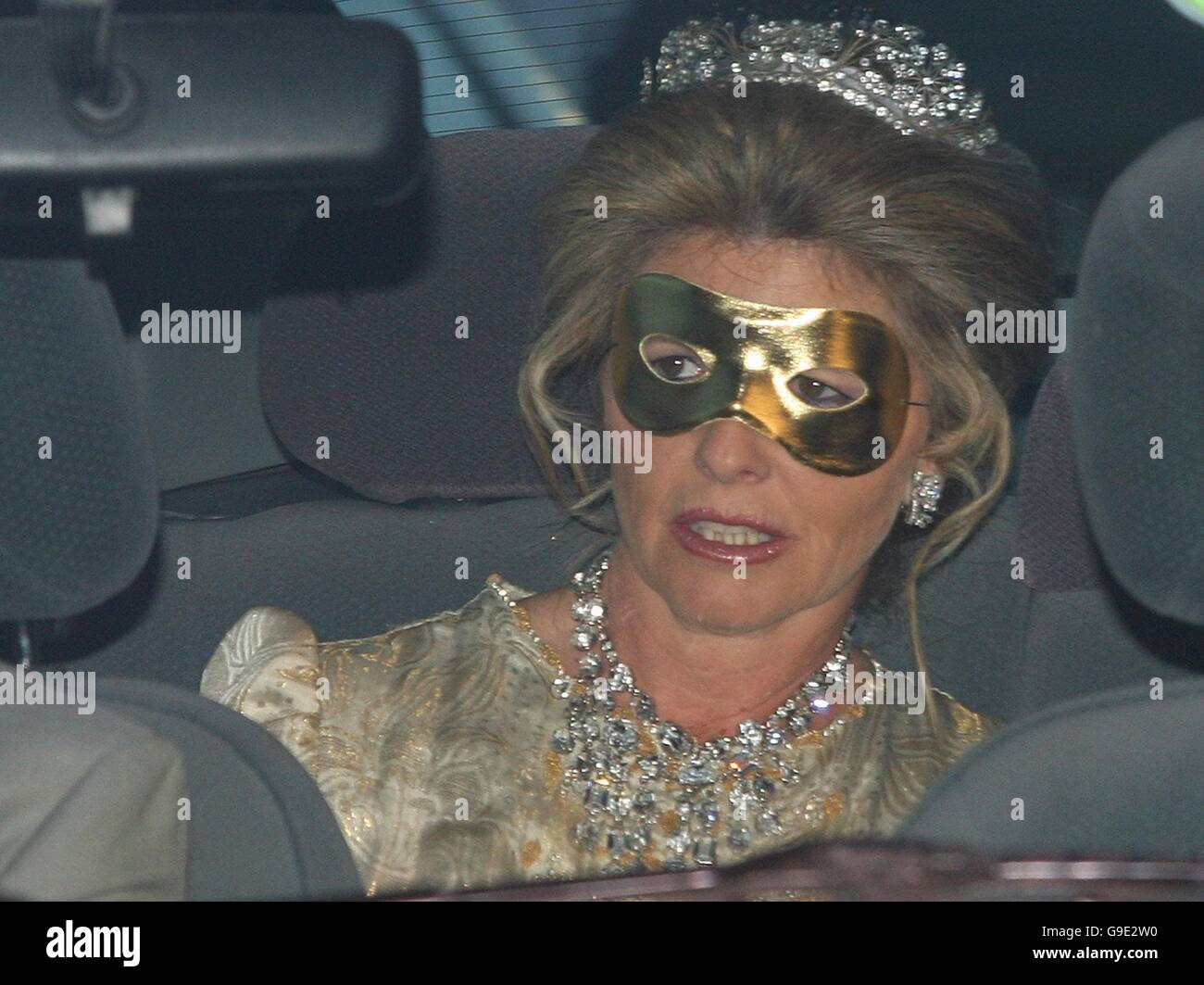 an unidentified guest arrives for Princess Beatrice's Victorian-themed ...