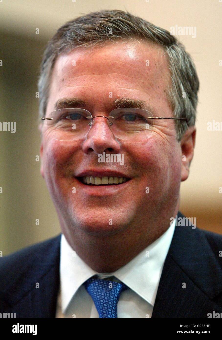 Governor of Florida, Jeb Bush arrives at the University of Edinburgh to ...