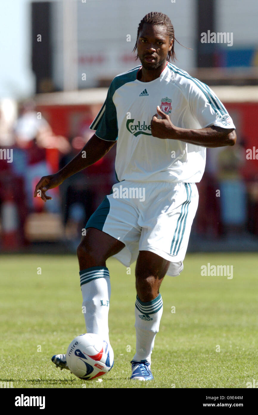 Soccer friendly wrexham v liverpool racecourse ground hi-res stock ...