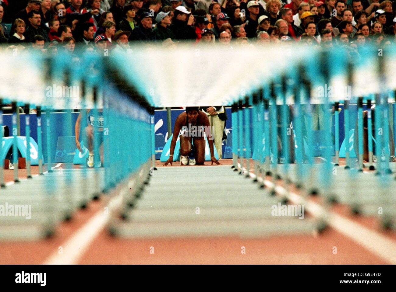 The USA's Melissa Morrison gets set for the start of her heat Stock ...