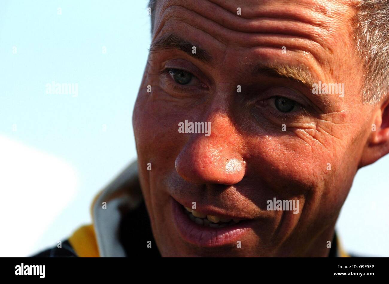 Wing Commander Andy Green, during the first test run of the JCB Diesel ...