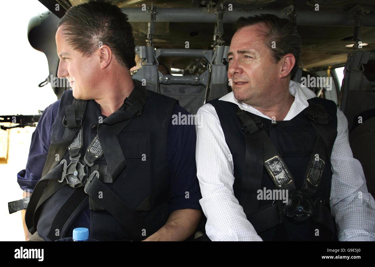 David Cameron and Liam Fox in Afghanistan Stock Photo - Alamy