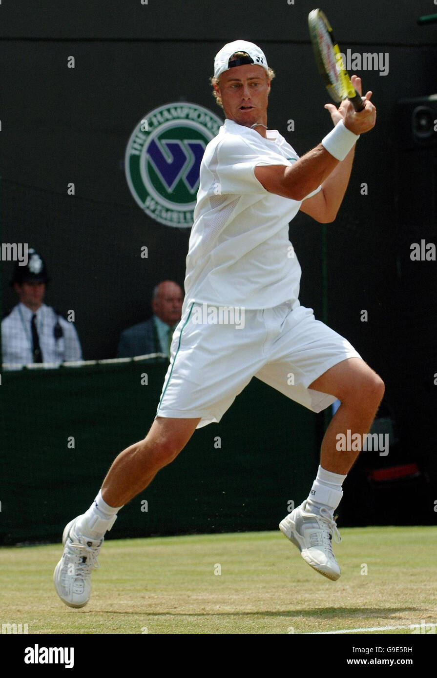 Australia's Lleyton Hewitt in action during the second round match ...