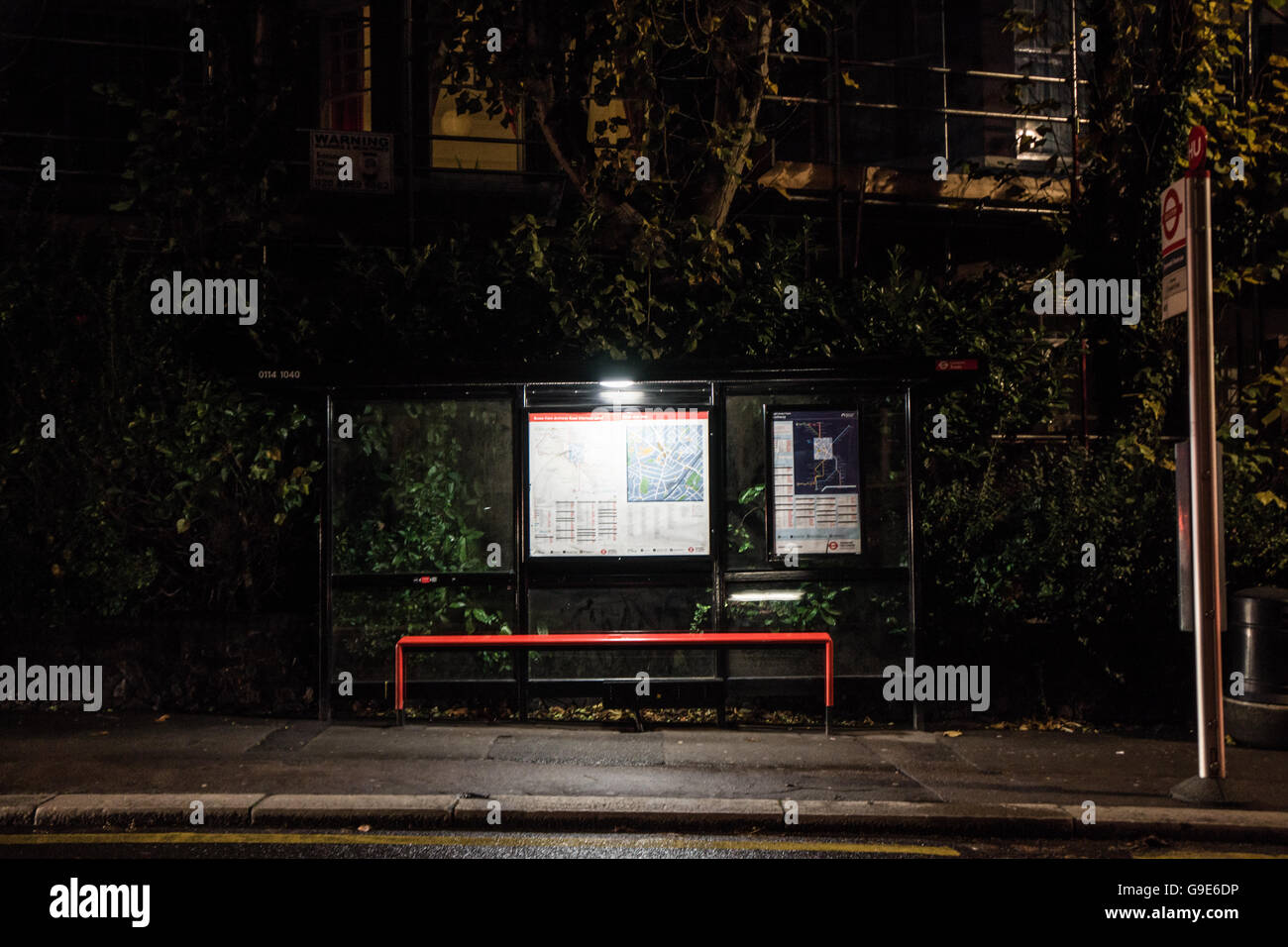 bus stop in London Stock Photo - Alamy
