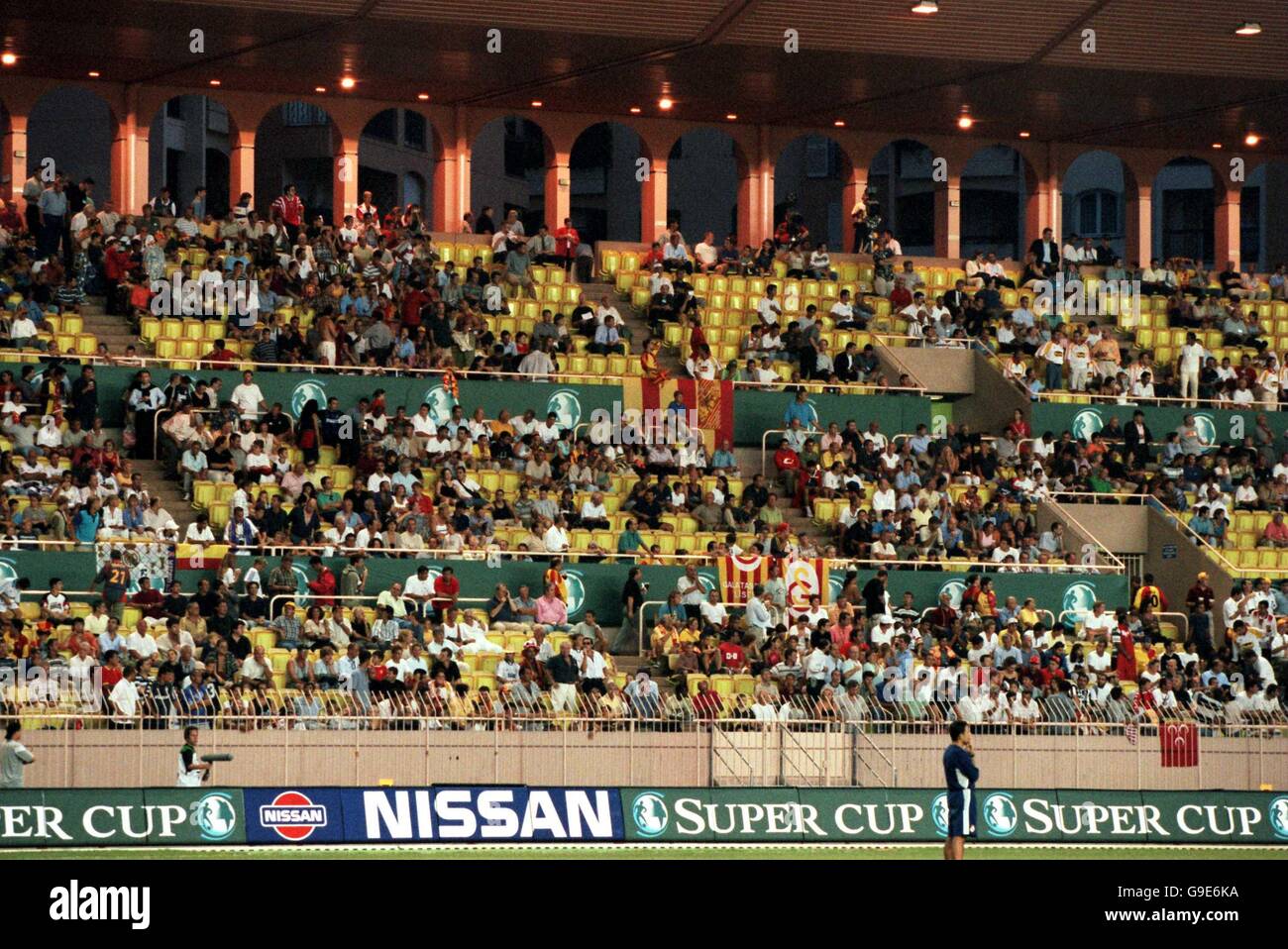 A half empty stand at the stade louis ii stadium hi-res stock ...