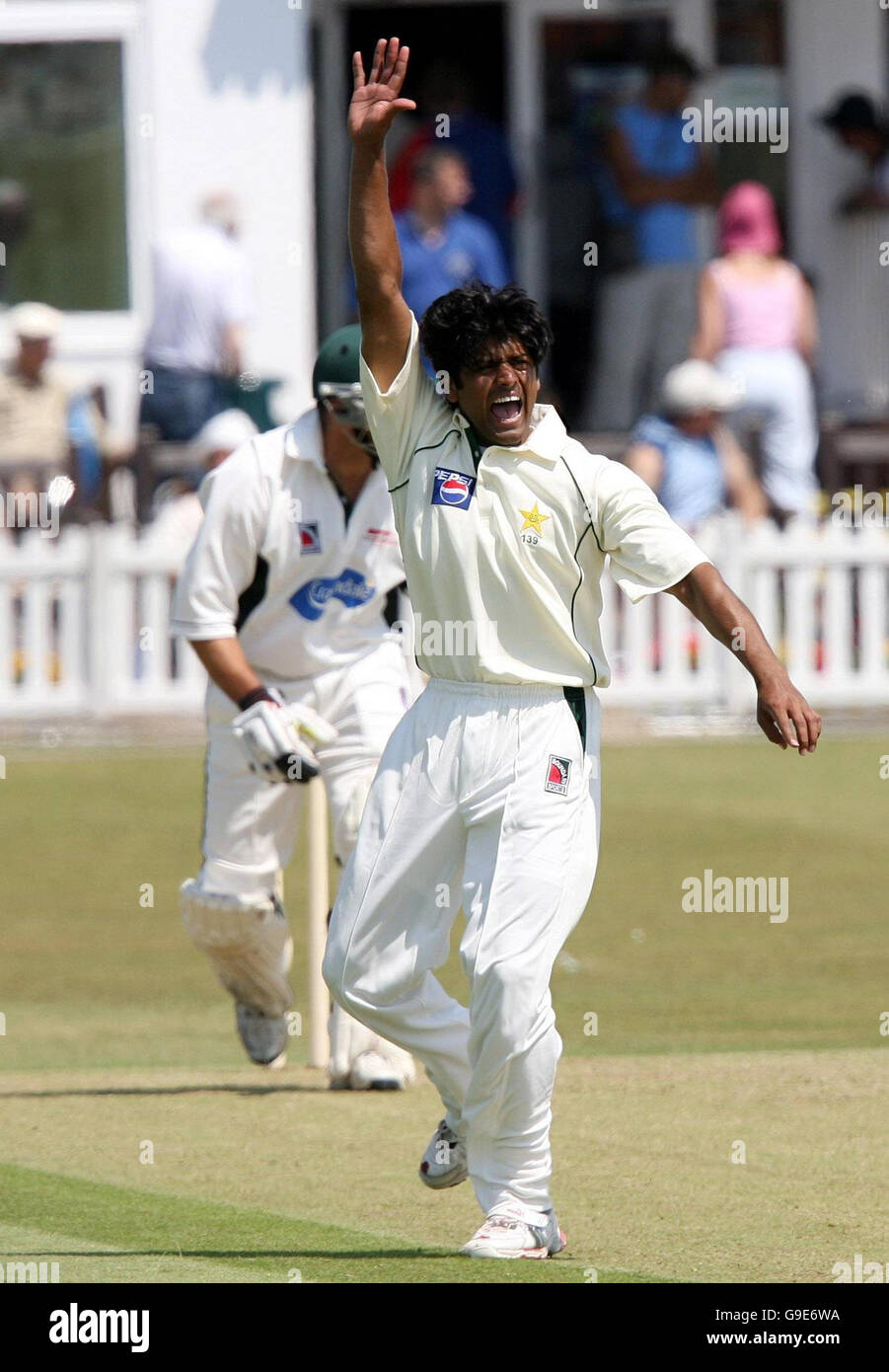 Pakistan's Shaid Nazir unsuccessfully appeals for an LBW during the ...