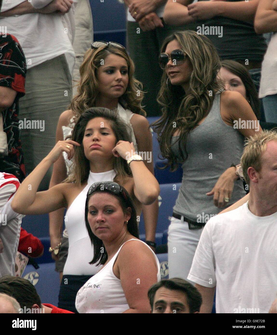 Cheryl Tweedy, girlfriend of England's Ashley Cole (l), Victoria ...