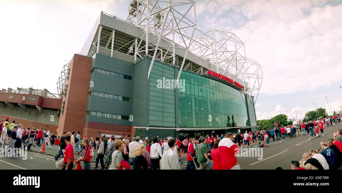 General view of the exterior of Old Trafford, home of Manchester United ...