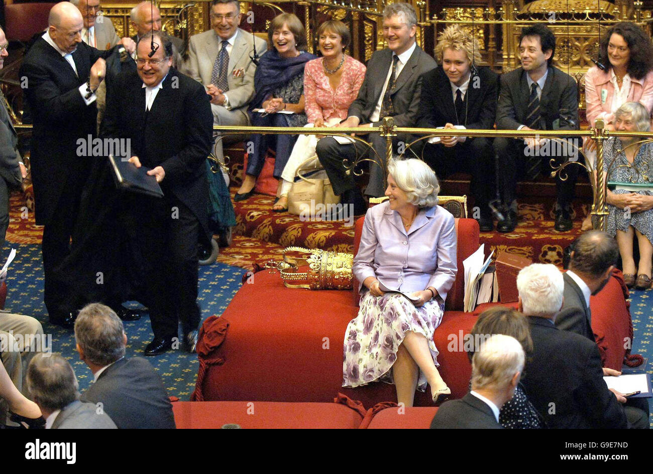 Labour former minister Baroness Hayman sits on the Woolsack in the ...