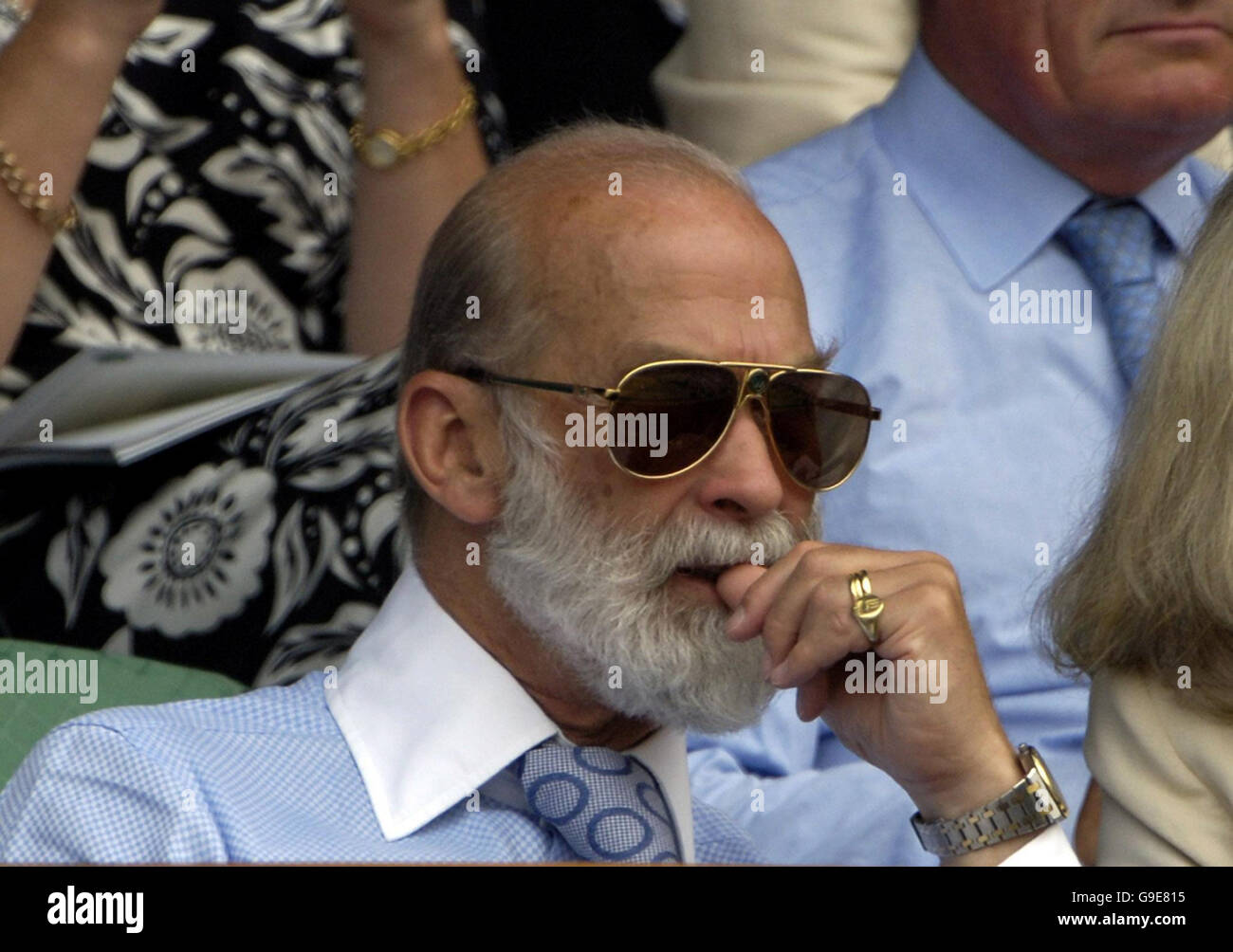 Prince Michael of Kent watches from the Royal box during the Ladies ...
