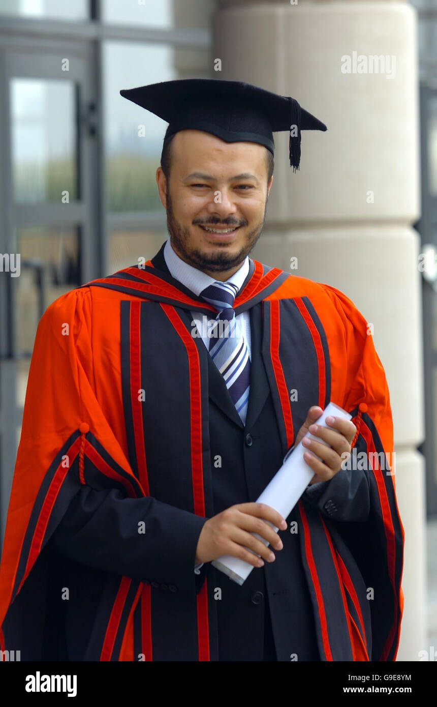 Education Gaddafi. Libyan President's son graduates Stock Photo - Alamy
