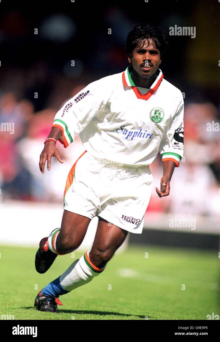 Soccer - Friendly - Fulham v India. Basudeb Mondal, India Stock Photo ...