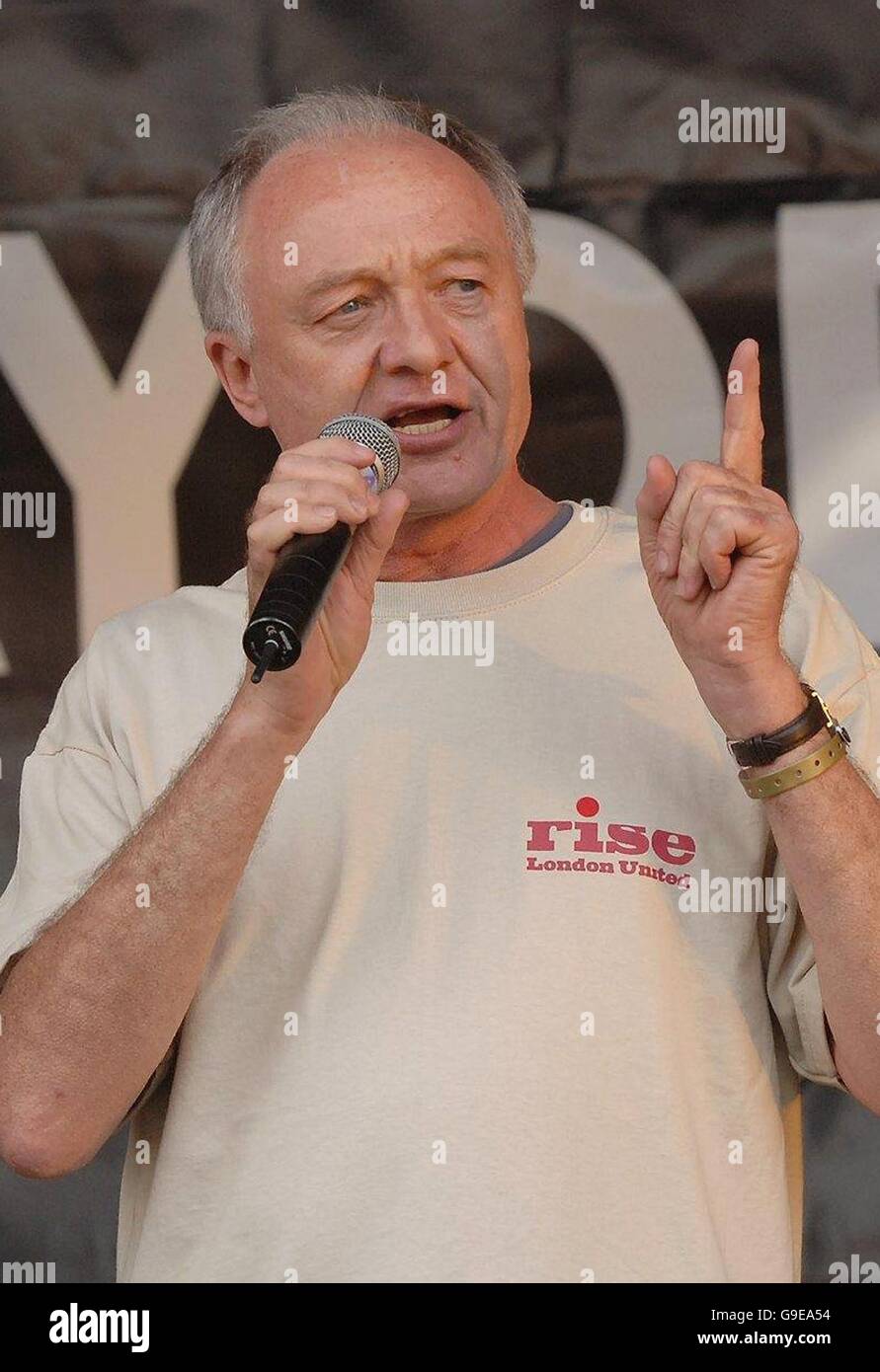 London Mayor Ken Livingstone speaks on stage at the Rise:London United ...