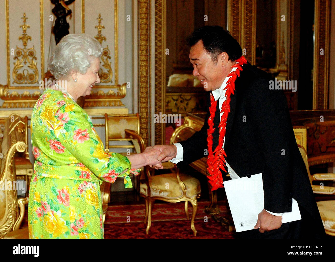 Britain's Queen Elizabeth II receives credentials Samoa Ambassador, Mr ...
