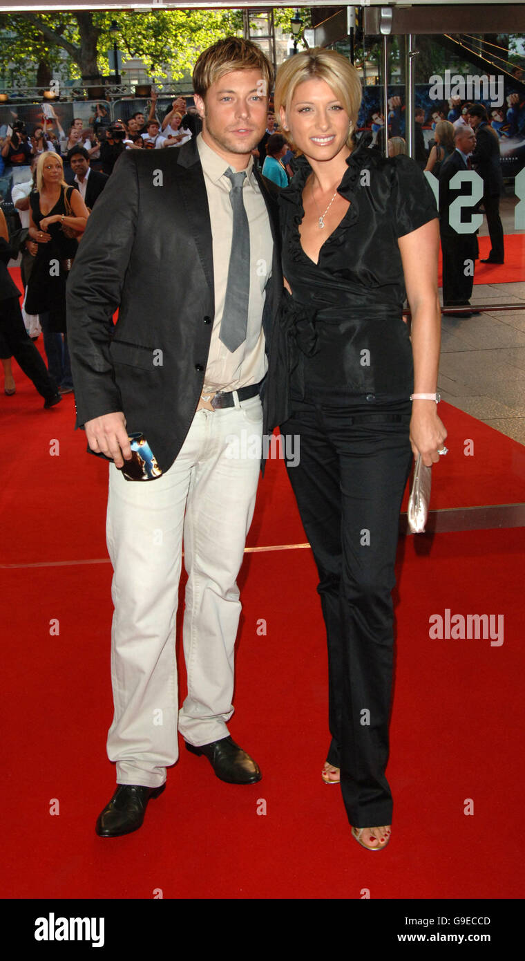 Duncan James and Dani Behr arriving for the UK premiere of Superman ...