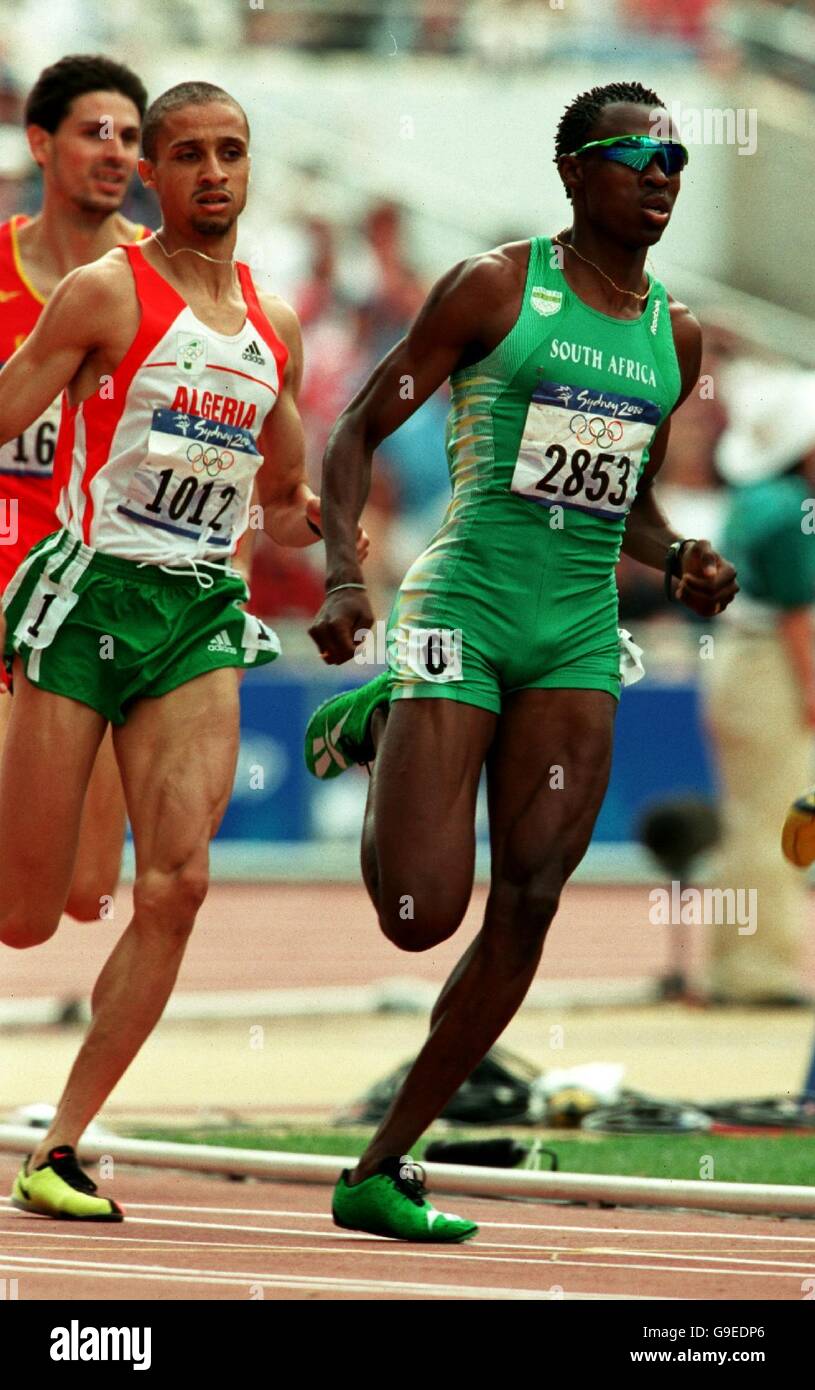 South Africa's Hezekiel Sepeng leads Algeria's Adem Hecini Stock Photo ...