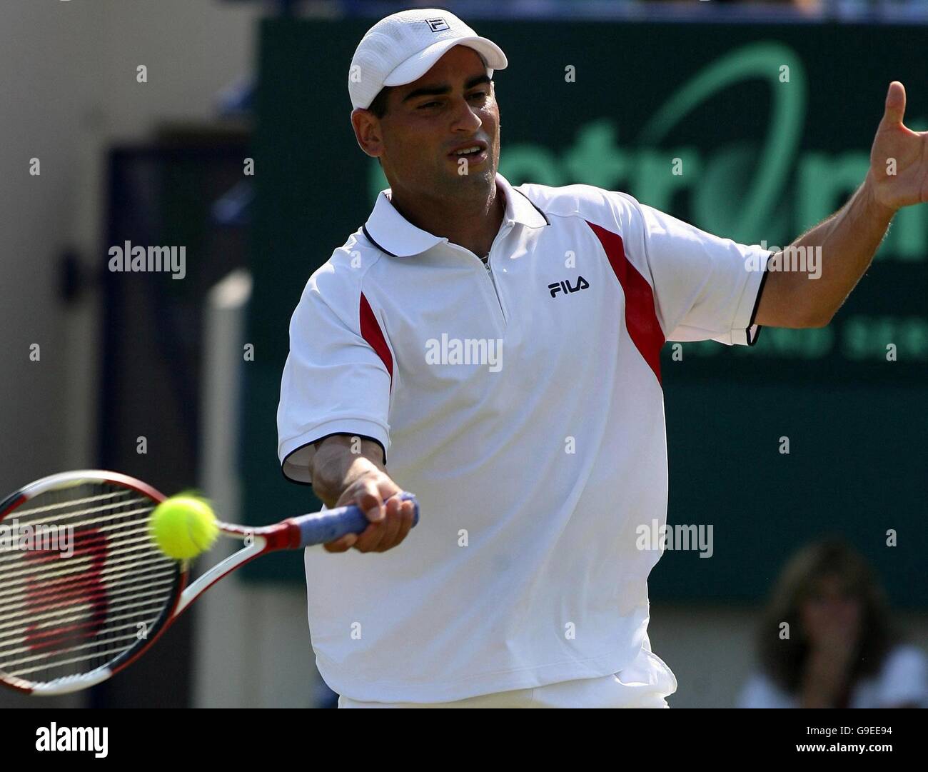 Israel's Andy Ram in action against Great Britain's Andy Murray during ...